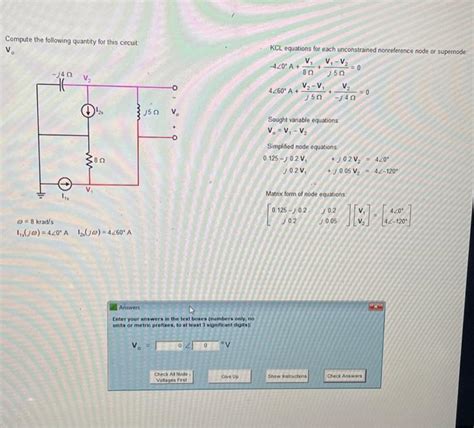 Compute The Following Quantity For This Circuit V0