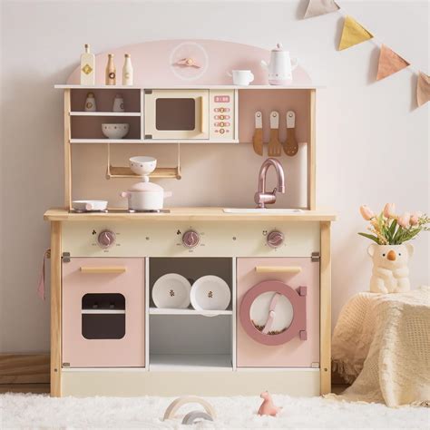 Robotime Wooden Play Kitchen Set Pretend Play Kitchen Set