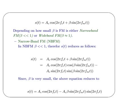 An Angle Modulated Signal Different Example Ppt