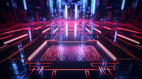 premium ai image microchip glowing in ruby colors technological and