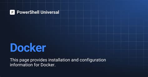 Docker PowerShell Universal