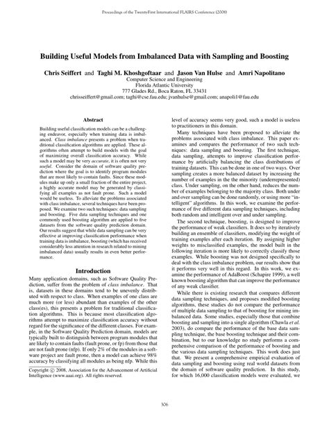 pdf building useful models from imbalanced data with sampling and