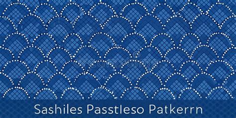 Seamless Pattern Sashiko Sewing On Blue Color Fabric Ai Generated