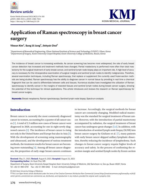 Pdf Application Of Raman Spectroscopy In Breast Cancer Surgery