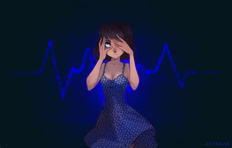 Обои на рабочий стол Темноволосая голубоглазая девушка в платье By Elfexar обои для рабочего