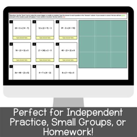 simplify expressions without exponents ☆ print and digital ☆ order of operations