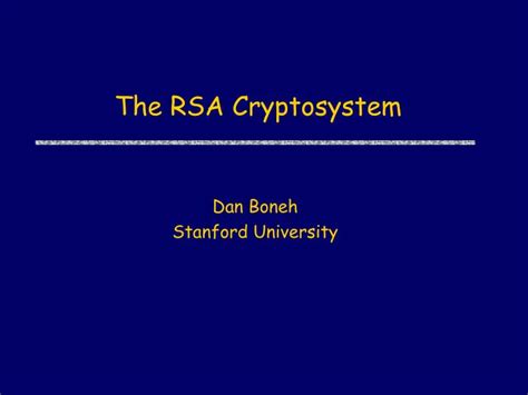 PPT The RSA Cryptosystem PowerPoint Presentation Free Download ID