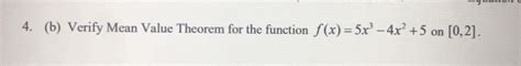 solved 4 b verify mean value theorem for the function