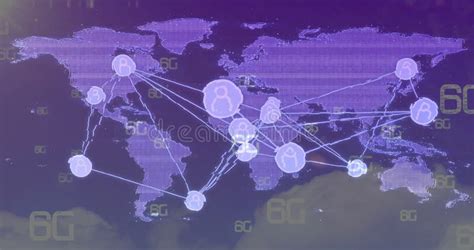 Global Network Connections And 6g Technology Animation Over World Map Stock Video Video Of
