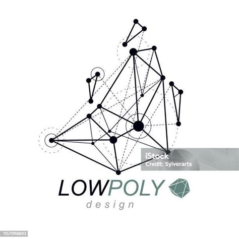 벡터 추상 3d 메쉬 개체 기술 낮은 폴리 템플릿 건설 산업 기호입니다 0명에 대한 스톡 벡터 아트 및 기타 이미지 0명 3차원 형태 과학 Istock