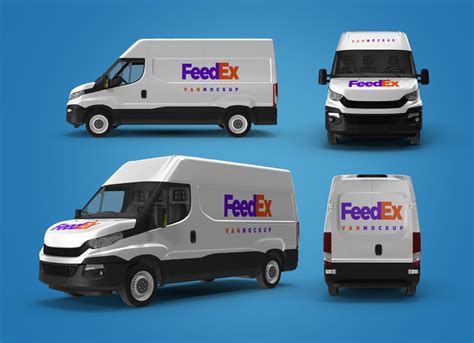 Free Cargo Van Mockup Psd With 4 Angles