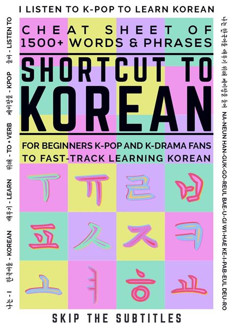 Korean For Dummies Cheat Sheet Learn Korean Pdf Netzdot