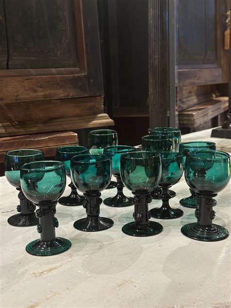 12 Antikke Rømerglass🎄🎁🎄 — Gabel Antikviteter