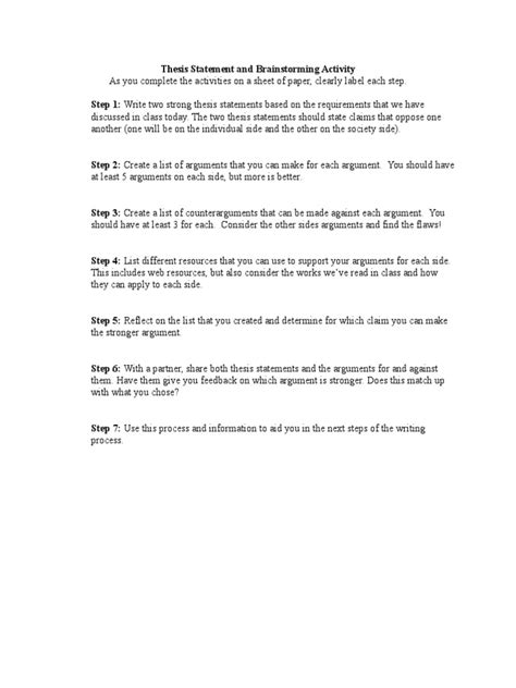 Argumentative Essay Brainstorming Essays Communication