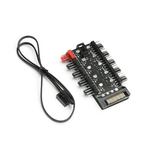 Jshteea Placa Base Pwm Cooler Fan Hub Splitter Pc Adaptador Controlador Velocidad Sata Jshteea Placa Base Pwm Cooler Fan Hub Splitter Pc Adaptador Controlador Velocidad Sata