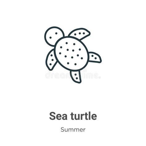 Sea Turtle Outline Vector Icon Thin Line Black Sea Turtle Icon Flat Vector Simple Element