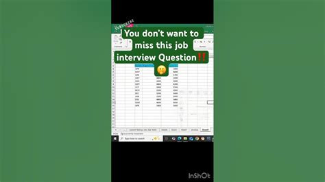 Job Interview Questions Spreadsheetmagic Excelformula Exceltips Microsoftexceltips Youtube