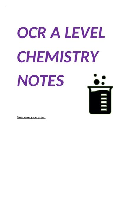 Summary OCR A Level Chemistry Notes Made Using Mark Schemes Modules Stuvia UK