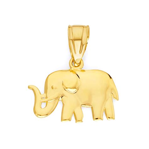 Solid Gold Elephant Pendant 10k Or 14k Golden Fire Jewelry