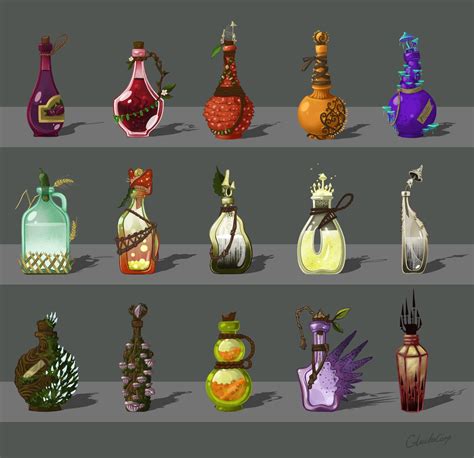 Collection Of Potions Yana Pronskaya Props Concept Prop Design