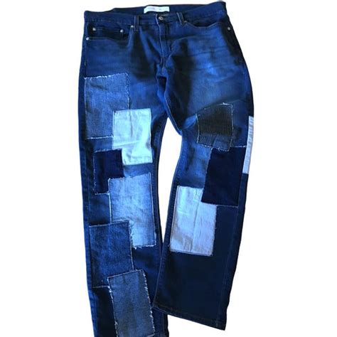 Men Patchwork Jeans Etsy