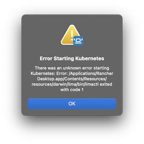 Error Occured During Starting Kubernetes Limactl Exited With Code 1 Apple M1 MacOS Monterey
