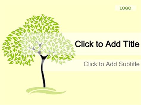Free Powerpoint Template Green Tree Pptx