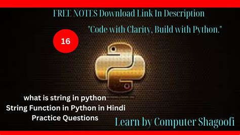 Python Part 16 String Methods In Python In Hindi Computershagoofibeginners Youtube
