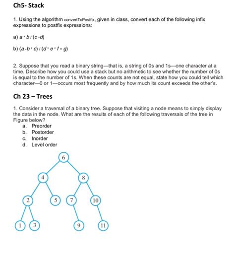 Solved Ch5 Stack 1 Using The Algorithm Converttopostfix