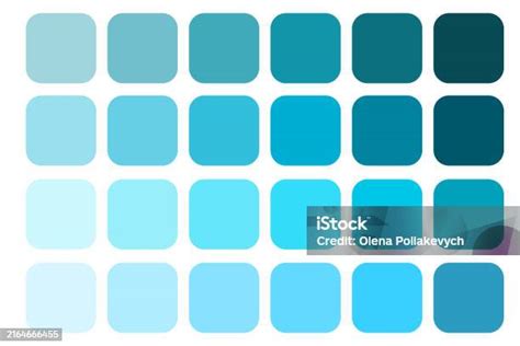 파란색 그라디언트 팔레트 정사각형 색상 견본 블루의 다양한 음영 벡터 일러스트 레이 션 0명에 대한 스톡 벡터 아트 및 기타 이미지 Istock