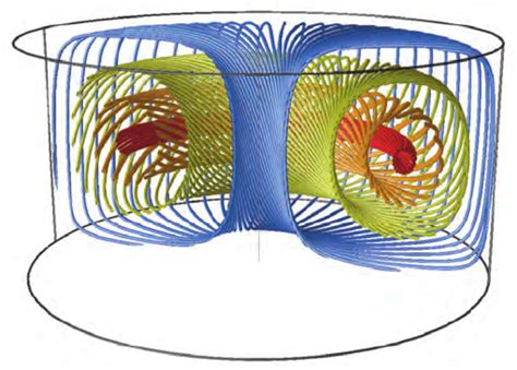 Four Magnetic Field Lines Showing Four Nested Magnetic Flux Surfaces