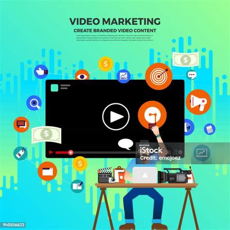 평면 디자인 Vlog 개념입니다 비디오 콘텐츠를 만들고 돈을 벌 벡터 설명 개념에 대한 스톡 벡터 아트 및 기타 이미지 개념 개념과 주제 광고 Istock
