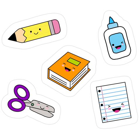 School Supplies Sticker Pack Sticker Cute School Supplies Back To