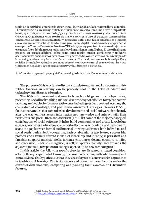 Solution Constructivism And Connectivism In Education Technology Active Situated Authentic