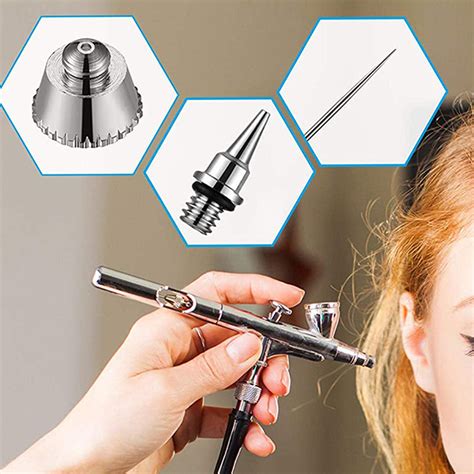 10 Pieces Airbrush Nozzle Needle Nozzle Cap Kit With Wrench Airbrush