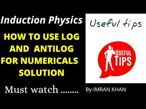 How To Use Log And Antilog For Numericals Calculation Solutions Class And YouTube