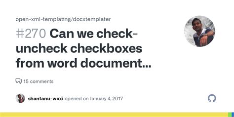 can we check uncheck checkboxes from word document template · issue