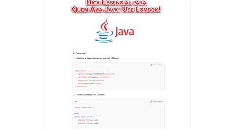 Dica Essencial Para Quem Ama Java Use Lombok 🚀