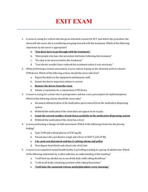 Hesi Exit Exam Practice Questions Unanimousea