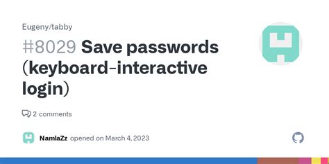 Save Passwords Keyboard Interactive Login · Issue 8029 · Eugenytabby · Github