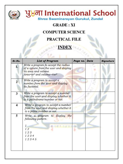 Class Xi Cs Practical File 2022 23 Pdf