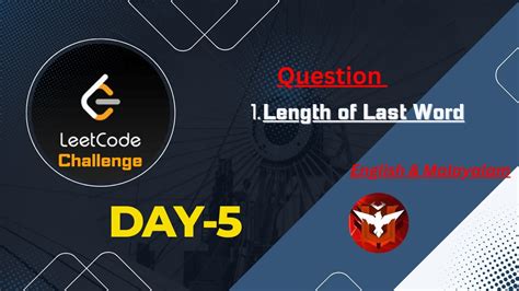 𝐋𝐞𝐞𝐭𝐜𝐨𝐝𝐞 𝐂𝐡𝐚𝐥𝐥𝐞𝐧𝐠𝐞 𝐃𝐚𝐲 𝟓 𝐋𝐞𝐧𝐠𝐭𝐡 𝐨𝐟 𝐋𝐚𝐬𝐭 𝐖𝐨𝐫𝐝 Youtube