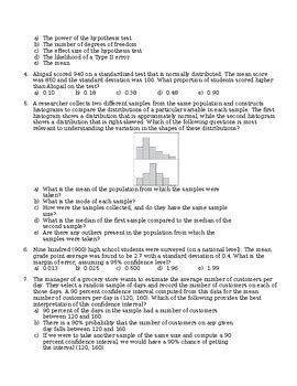 AP Statistics Unit 6 Test Inference For Categorical Data Proportions