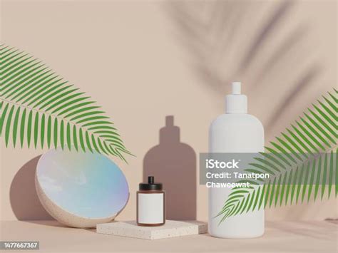 모형을 위한 빈 화장품 스킨케어 제품 또는 포장의 3d 렌더링 뷰티 비누와 스파 컨셉 피부 건강을 위한 로션 오일 수분 브랜딩을위한 프리미엄 및 고급 디자인 도시를 벗어난