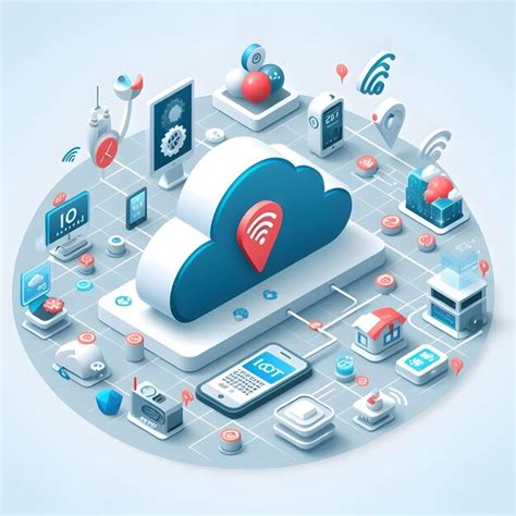 3d Flat Icon As Cloud Computing And Iot Integration With Connected Device Icons Concept As