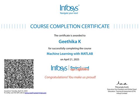 Machinelearning Matlab Infosysspringboard Datascience Geethika K