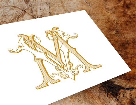 M And V Name Initials Classic Monograms Wedding Monogram Duogram Digital Interwoven Letters