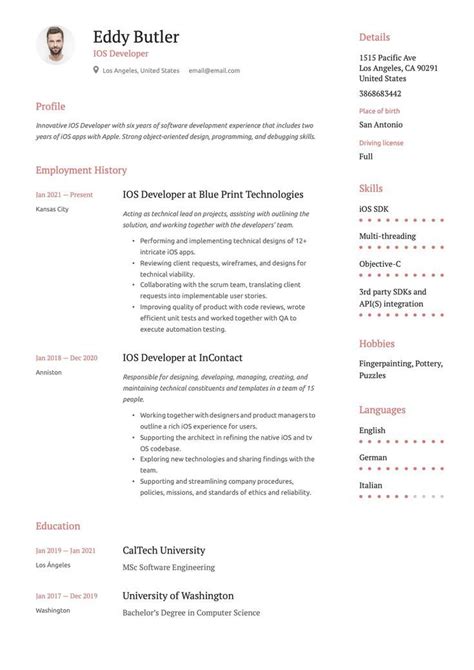 Ios Developer Resume Sample Artofit