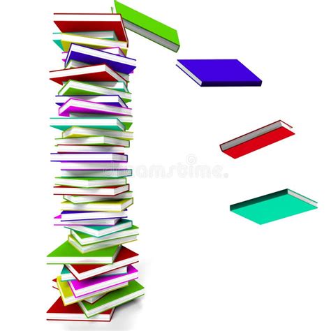 Stack Of Books With Some Falling Stock Illustration Illustration Of