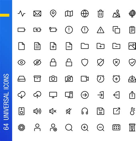Universal Essential Icon Set In Outlined Style Suitable For Design Element Of UI UX User